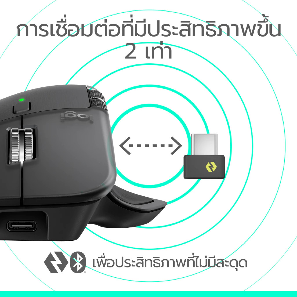 Logitech MX Master 4 Wireless Mouse Graphite,Pale Gray เมาส์บลูทูธไร้ ...
