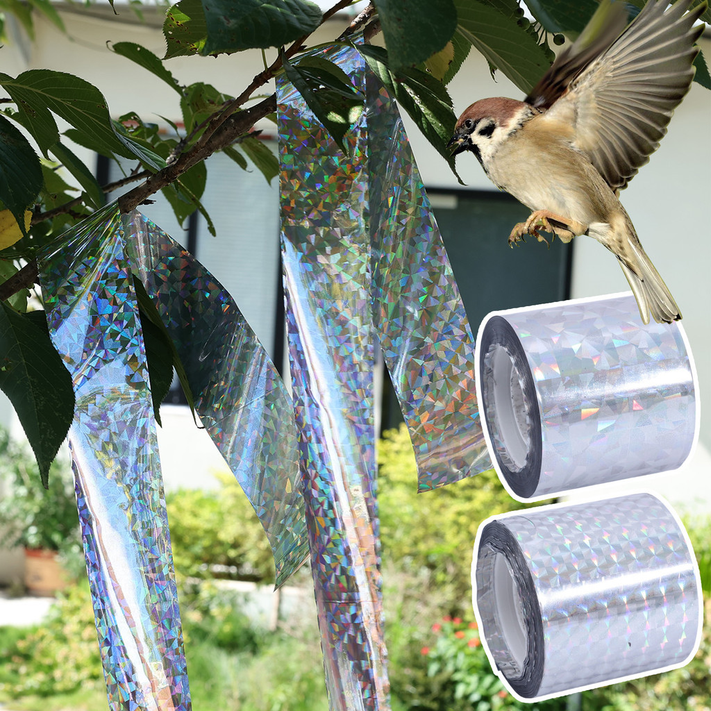 Deterrent Pigeons Crow Ribbon - Rainbow Laser Luster Bird Scaring Tape ...
