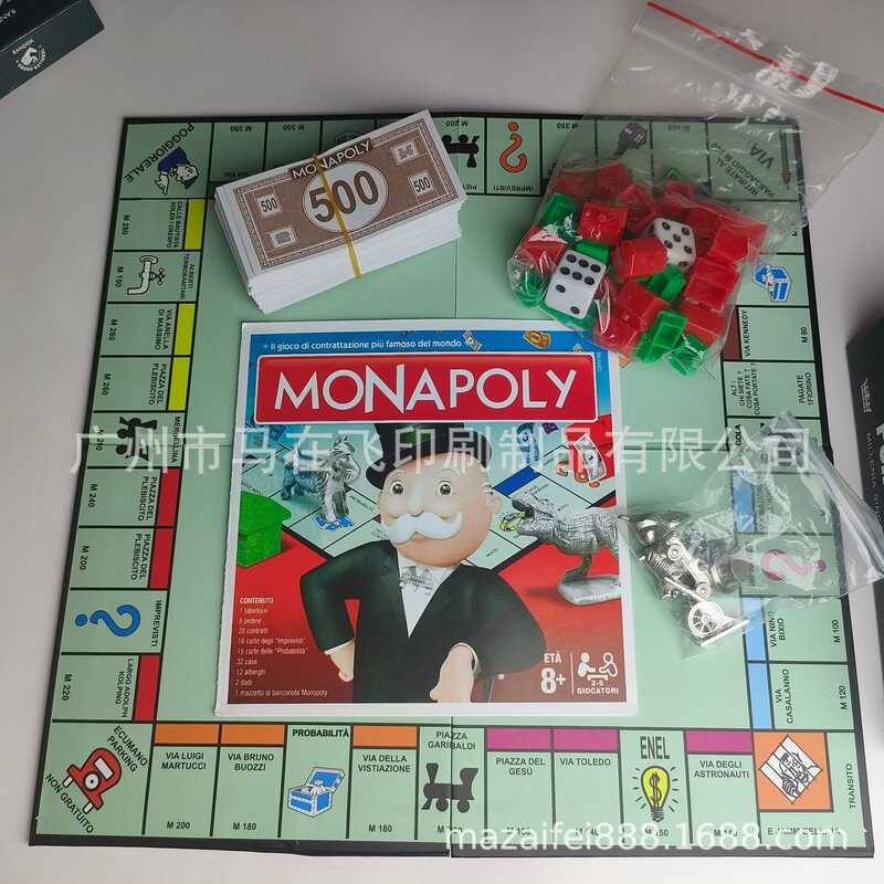 Monopoly Board Game Card English Dice Chess Piece Accessories Board ...