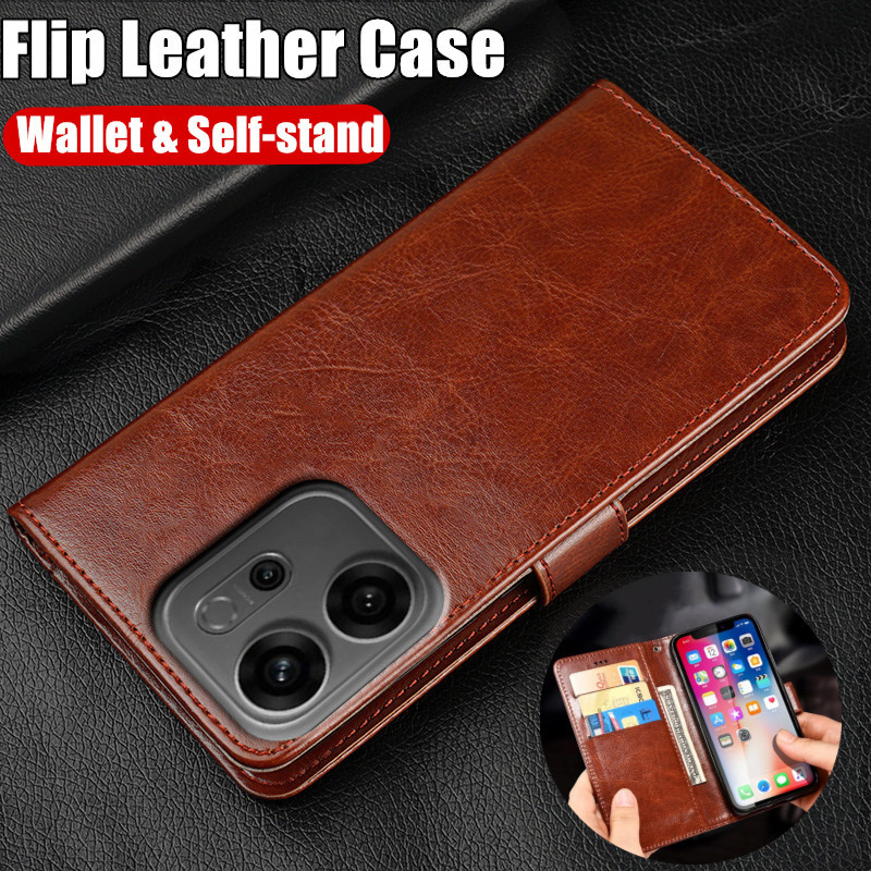 สําหรับ Infinix Smart 9 HD X6532C ของแท้หนังกระเป๋าสตางค์ Vintage พับ ...