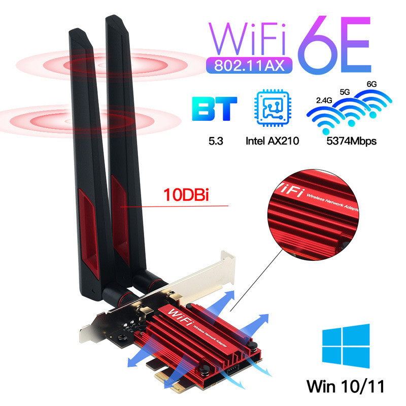 AX210 Intel Wi-Fi 6E Bluetooth 5.3 MU-MIMO AX210NGW 802.11ax Tri-Band ...