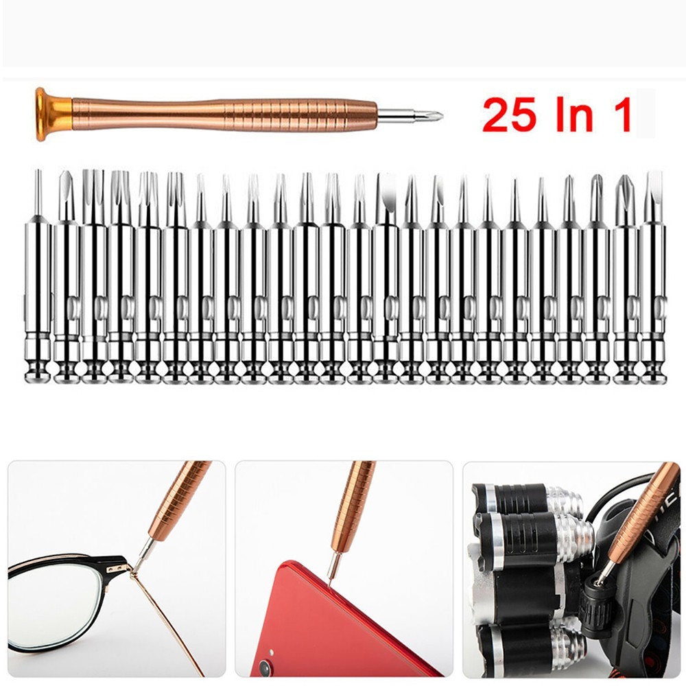 25 Multi Small Precision Hex Torx Star Mini ไขควงชุด Bits ซ่อมชุด ...