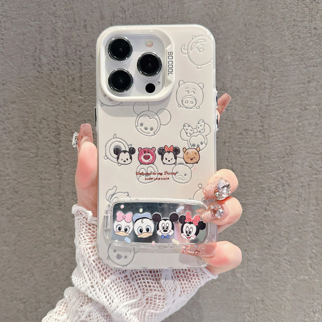 น่ารักการ์ตูน Mickey Make Up Mirror bracke IMD Soft Case สําหรับ VIVO ...