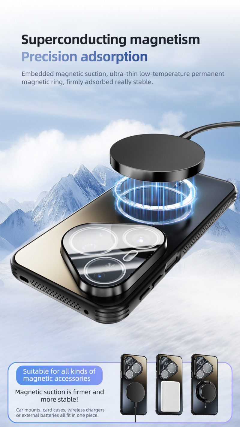 Luxury Matte Magnetic Wireless Charge Case สําหรับ Huawei Pura 80 Ultra ...