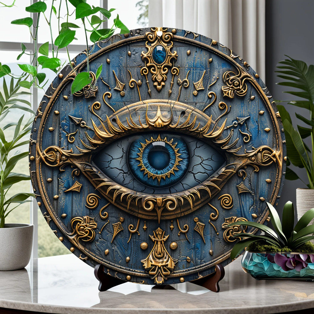 2D All Seeing Eye ป้ายโลหะอียิปต์พีระมิด Wall Art ของขวัญตกแต่งบ้าน ...