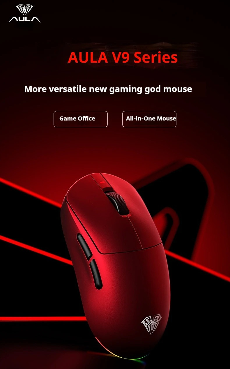 AULA V9 Pro Ultra Gaming Wireless Mouse Tri-Mode Wired Bluetooth 2.4G ...