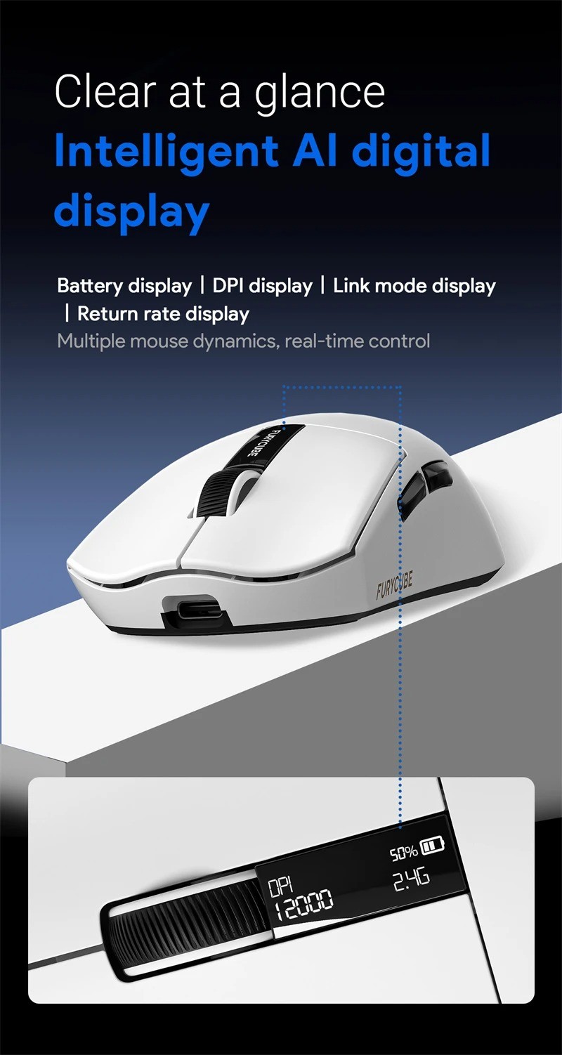 Furycube G9 เมาส์สําหรับเล่นเกมไร้สายบลูทูธไร้สาย PAW3311 เมาส์ Esport ...
