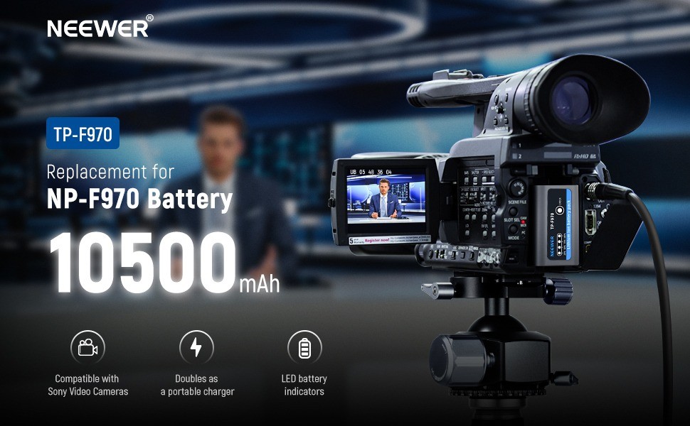 NEEWER แบตเตอรี่ NP-F970 10500mAh พร้อม PD 20W ชาร์จเร็ว TYPE-C / USB-A ...