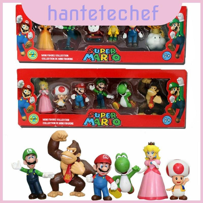 Vibrant Six Piece Super Mario Bros Action Figures Collection รวม Luigi ...