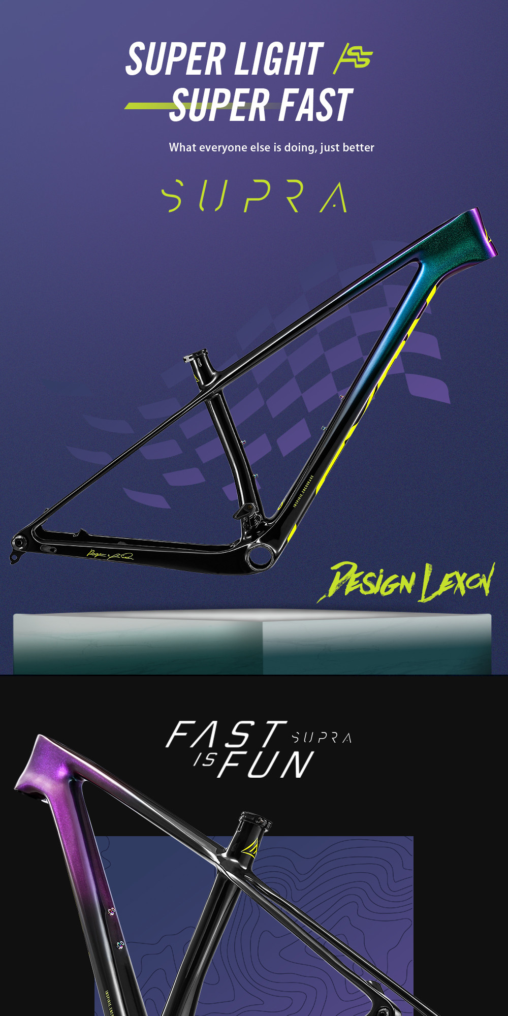 LEXON SUPRA Carbon MTB Frame สำหรับ 29er ระบบสายด้านใน Boost 148 มม. ...