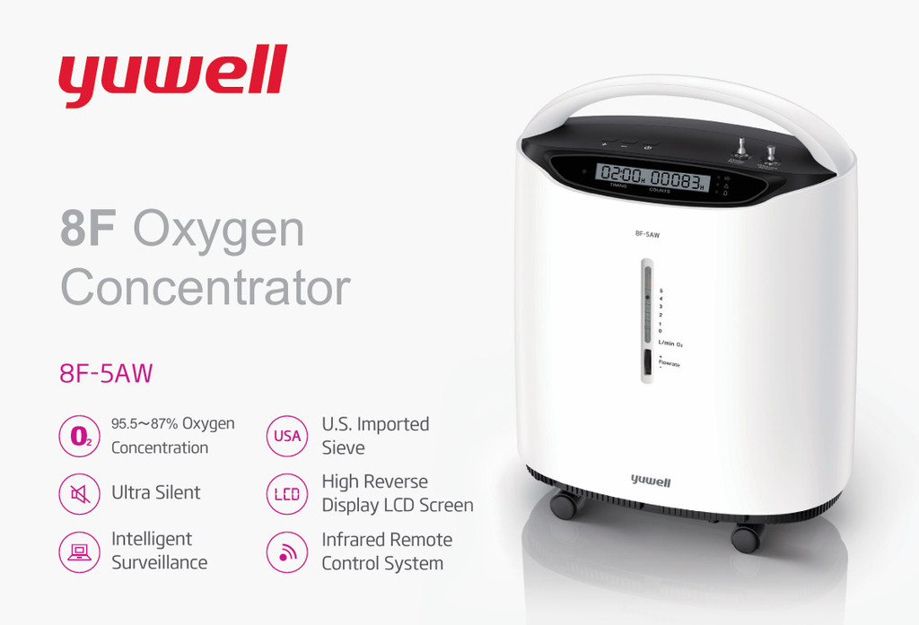 Yuwell Oxygen Concentrator เครื่องผลิตออกซิเจน ขนาด 5 ลิตร 8F-5AW [รับ ...