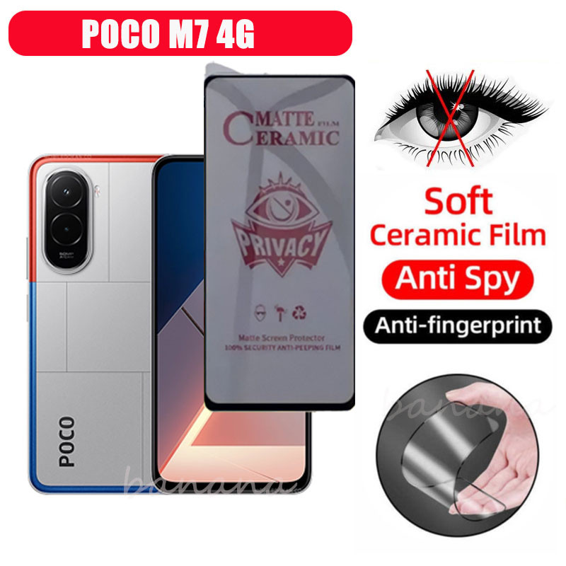 กระจกนิรภัยความเป็นส่วนตัวสําหรับ Xiaomi Poco M7 4G Poco C85 C75 F7 M7 4G ป้องกันหน้าจอพร้อม ...