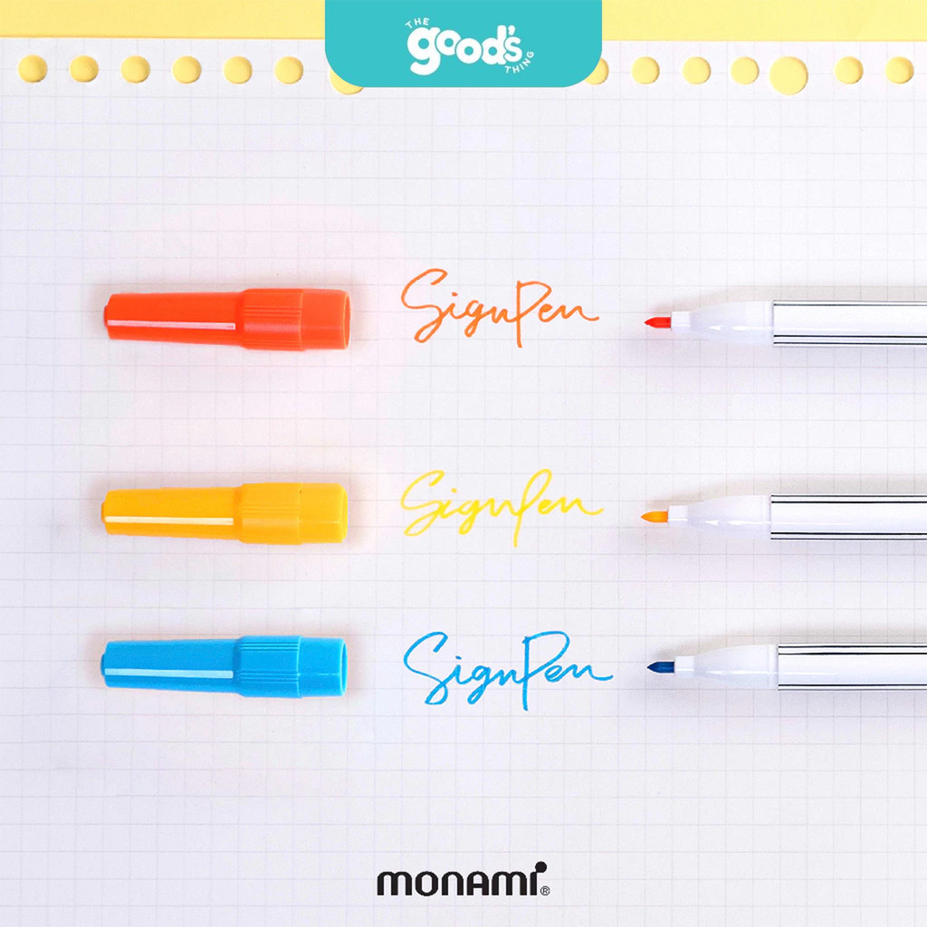 ชุดปากกาเมจิก สีน้ำ Monami รุ่น Super sign pen 12 สี ปากกา โมนามิ 0.7 ...