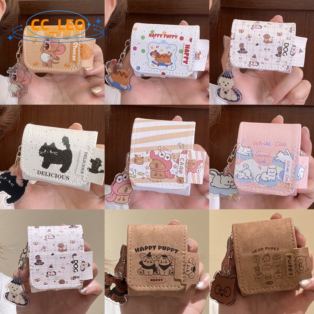 for EDIFIER EvoBuds Case Cute Puppy Cat EDIFIER W260NC Leather Soft ...