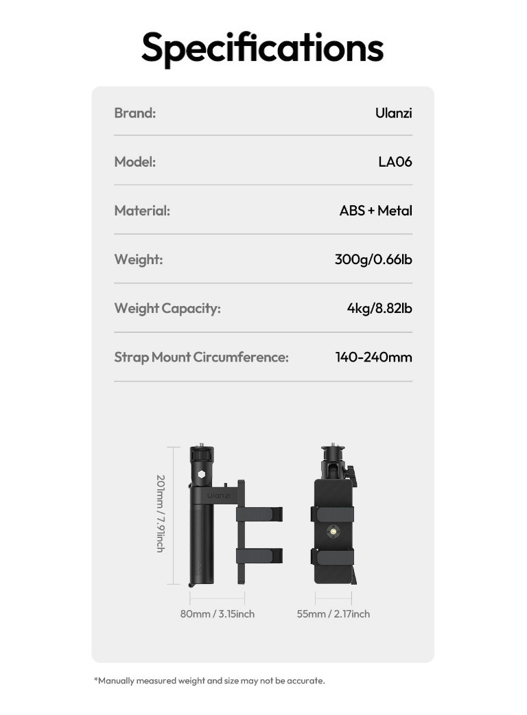 Ulanzi LA06 Light Handle Grip ด้ามจับไฟ ไฟสตูดิโอ ไฟไลฟ์สด พร้อมช่องใส่ ...