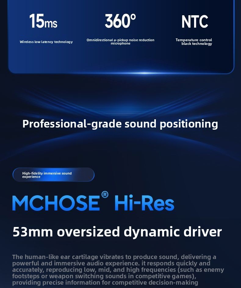 MCHOSE V9 Pro Wireless Esports Headset Tri Mode Gaming Bluetooth ...