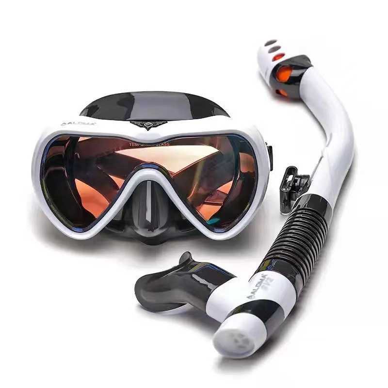 Diving Mask Anti-Fog Snorkeling Set Swimming Diving Goggles with Dry Snorkel | Shopee Thailand