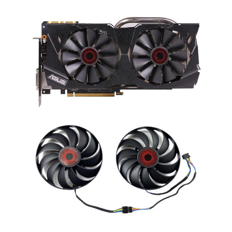 Asus STRIX-R9 380 GTX970 980 980ti พัดลมการ์ดกราฟิกสําหรับเล่นเกม ...