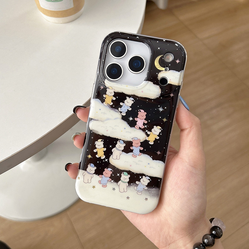 น่ารัก Clouds Moon Bear IMD โทรศัพท์มือถือสําหรับ iPhone 17 16 15 14 ...