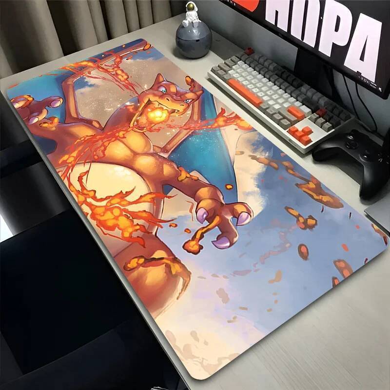 โต๊ะคอมพิวเตอร์ยางลื่นขนาดใหญ่ Mousepad Gamer ตู้พรมคีย์บอร์ด P-pokemon ...
