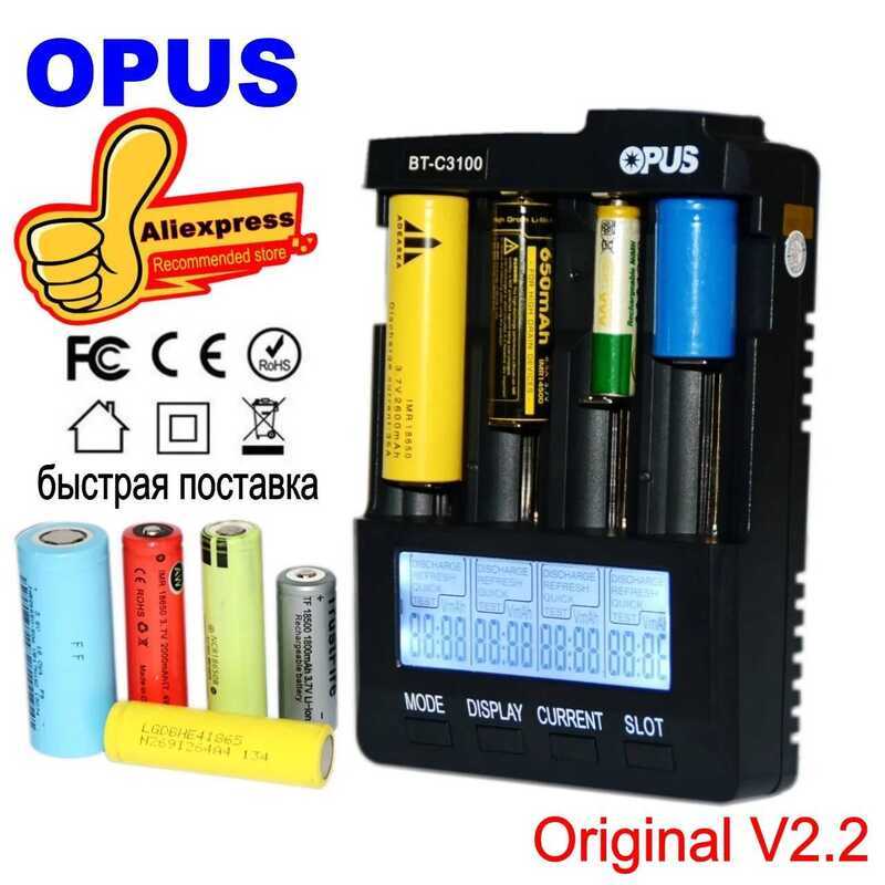 OPUS BT-C3100 ดิจิตอลอัจฉริยะ 4 ช่องแบตเตอรี่ LCD สําหรับ Li-ion NiCd ...