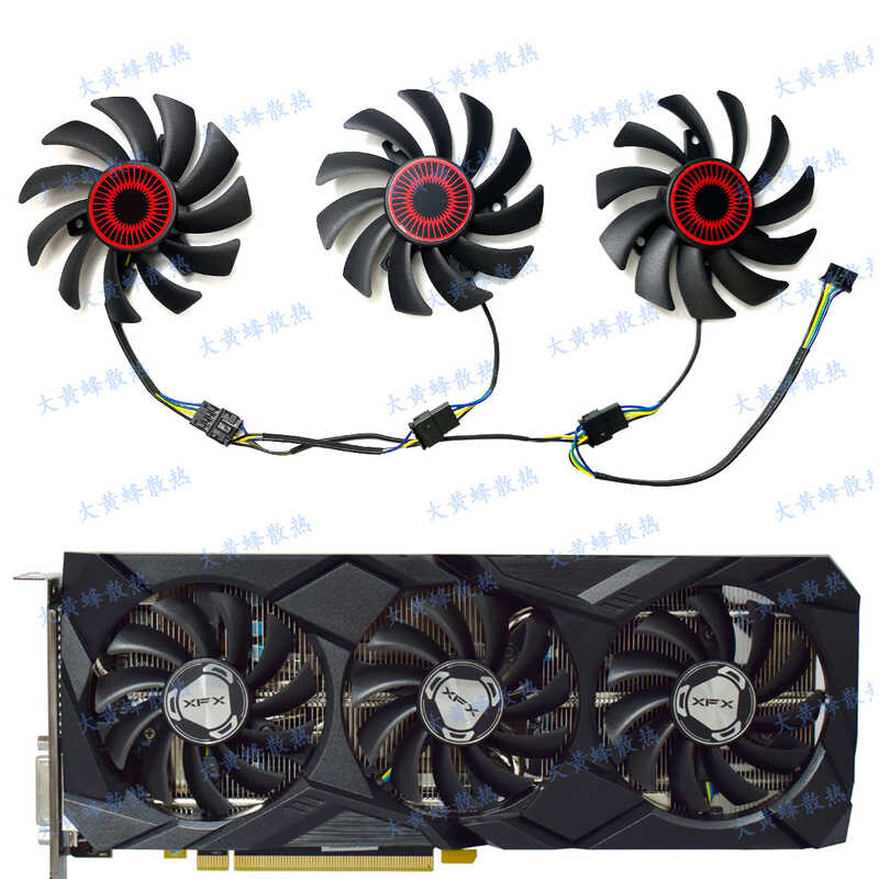 ยี่ห้อใหม่ XFX/XFX RX590 GME Proud Wolf Edition กราฟิกการ์ด Dual Ball ...