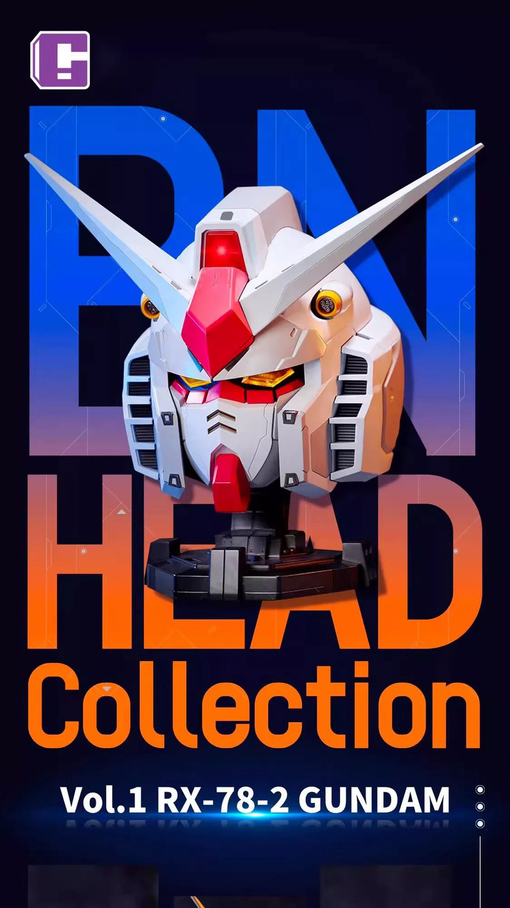 Cross-Border BN HEAD02Metallic Blue Gundam Original Helmet Touch Light ...