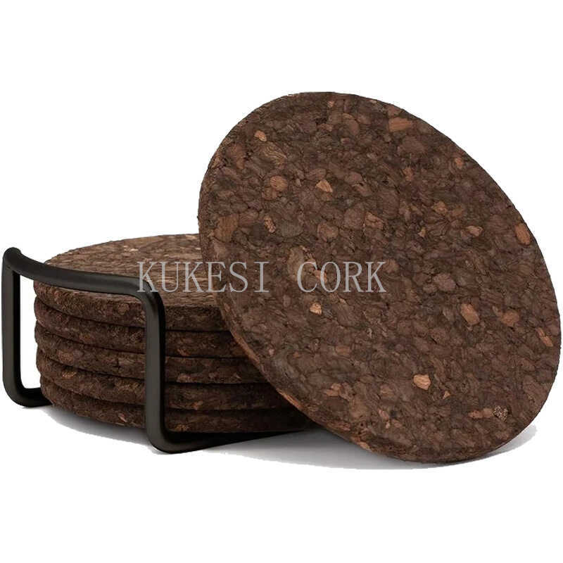 Carbonized Natural Cork Coaster อุปกรณ์ครัวเดสก์ท็อปฉนวนกันความร้อน Pad ...