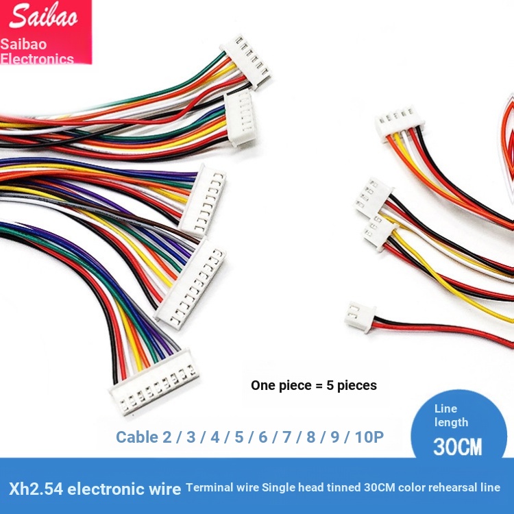 ((แพ็กเกจ 5-15 ชิ้น) ลวดหัวเดียว XH2.54 2P 3 4P 5P 6P 7 8 9 10P ชุบดีบุก 20/30 ซม. | Shopee Thailand