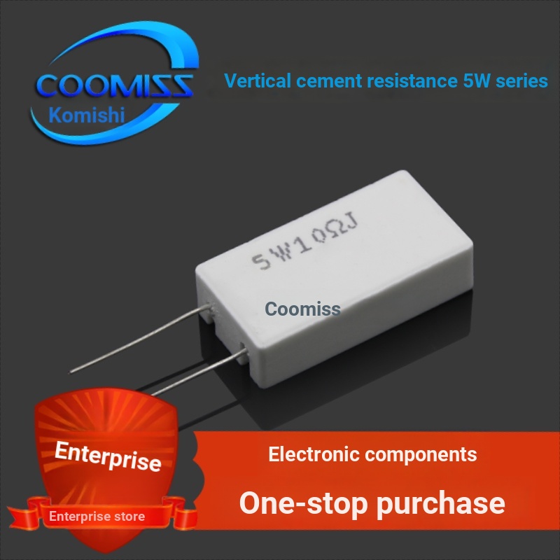 (10 ชิ้น) RX27 ความต้านทานปูนซีเมนต์แนวตั้ง 5W / 10W / 20W 1R / 5R / 10R / 15R / 20R / 50R ...