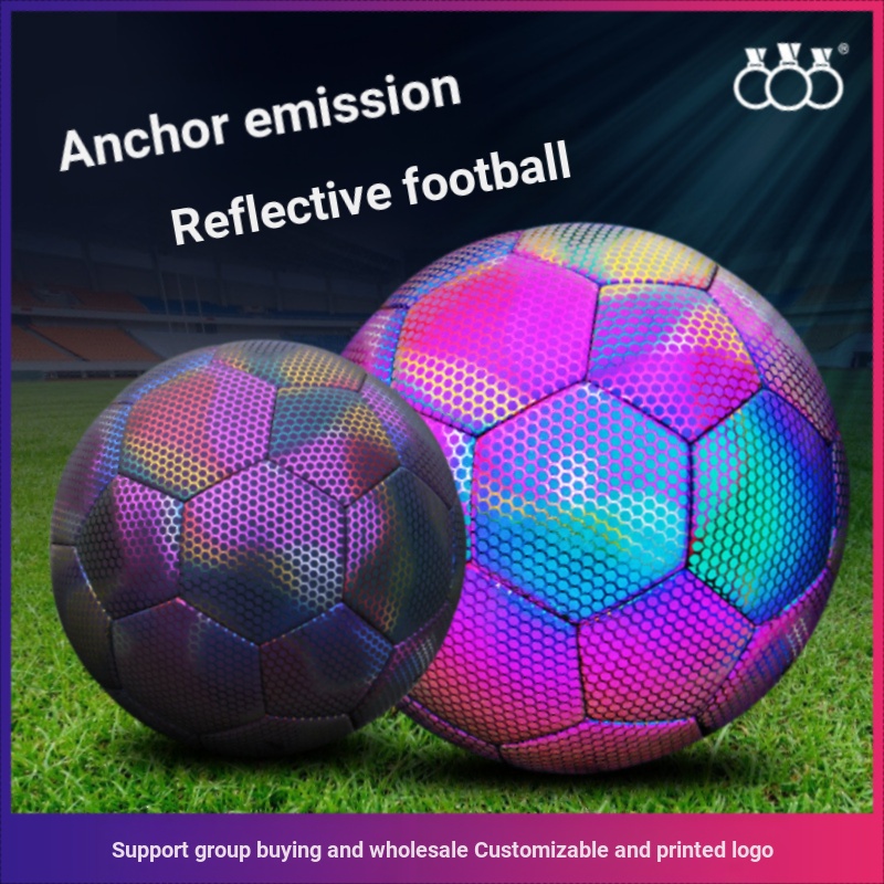 ฟุตบอลสะท้อนแสงสามวงเบอร์ 5 Laser Luminous Fluorescent Luminous ...