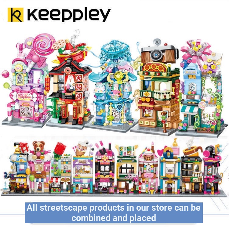 Keeppley Building Blocks สีสัน Street View 6-12 ปีตรัสรู้บล็อกตัวต่อ ...