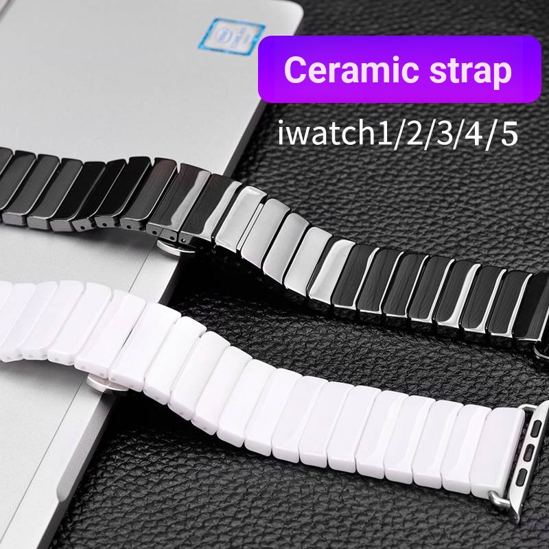 Apple ผู้ชายผู้หญิงสายเซรามิค Apple watch 6th Generation คลาสสิกสีดําสี ...