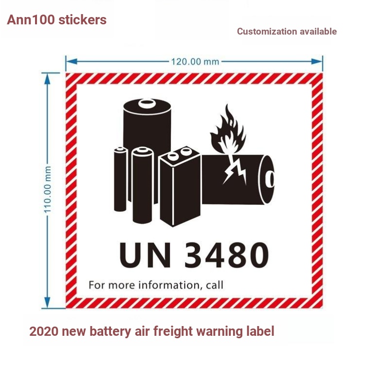 สติกเกอร์โลโก้ UN3480/3091/3481 ใหม่รุ่น Lithium-Ion โลหะแบตเตอรี่ป้าย ...
