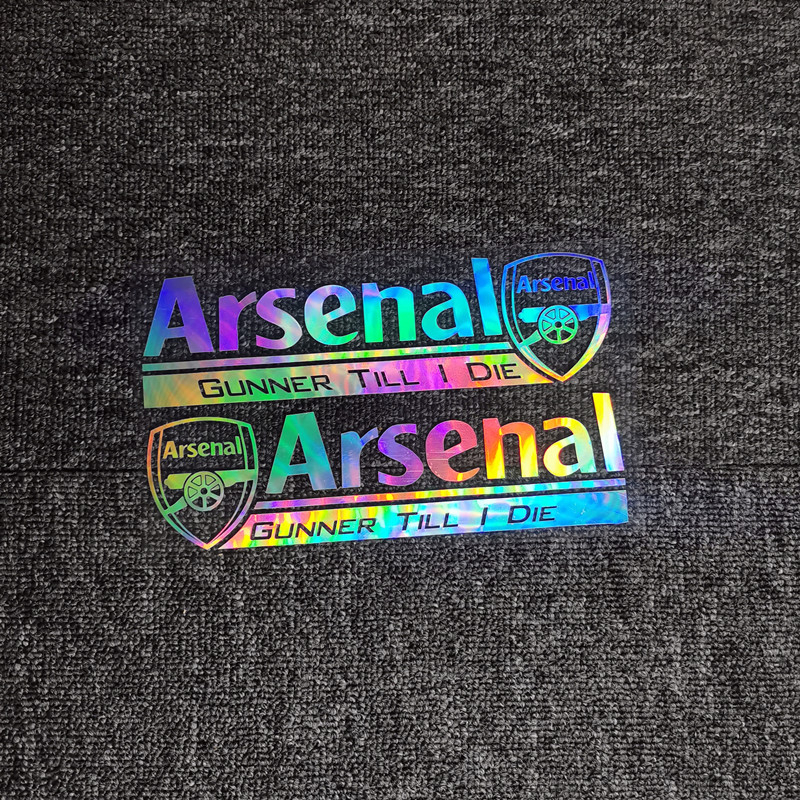 สติกเกอร์รถ Arsenal Gunner Till I Die ฟุตบอลตกแต่งสะท้อนแสงสําหรับหัวไฟ ...