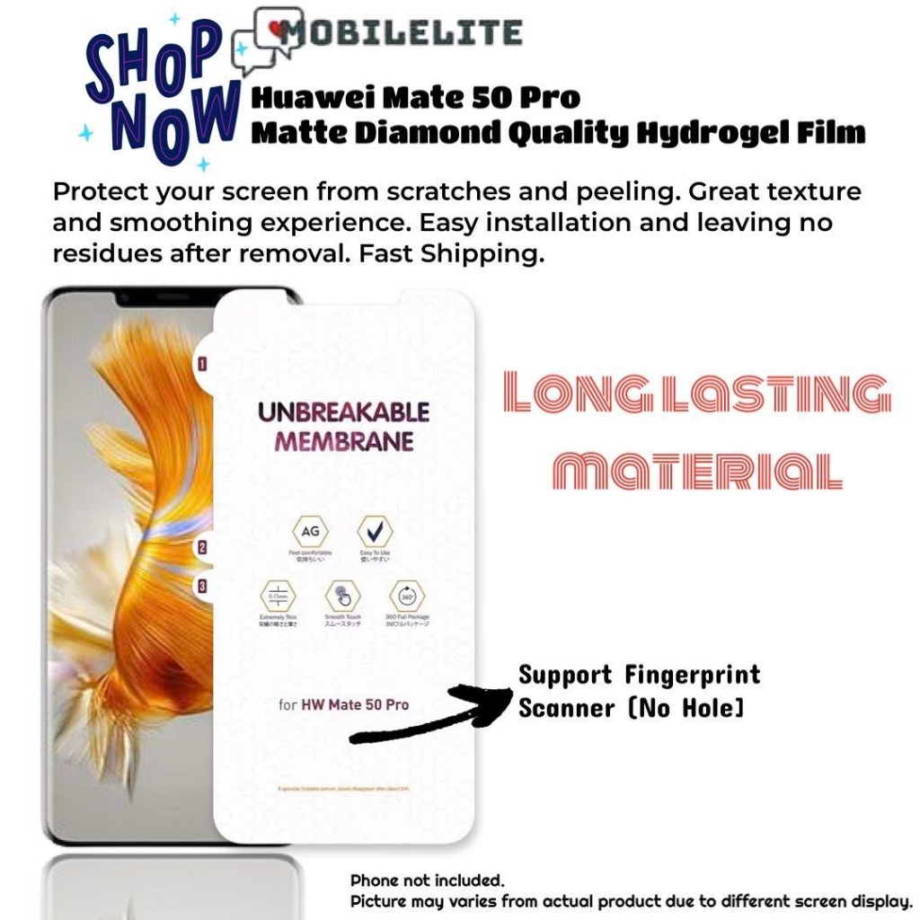 [SG] Huawei Mate 50 Pro - P50 Pocket - P50 Pro - P30 Pro - Mate 30 Pro Hydrogel Film ฟิล์มกันรอย ...