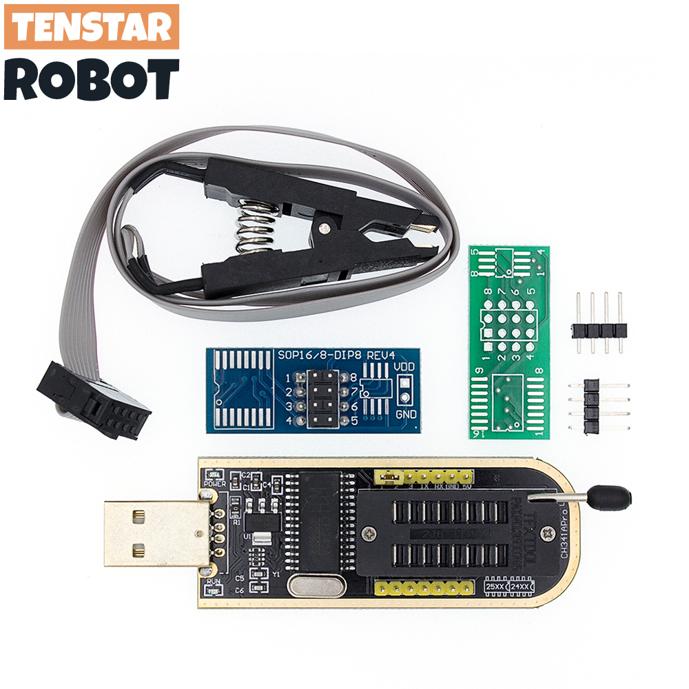 โมดูลโปรแกรมเมอร์ CH341A 24 25 Series EEPROM Flash BIOS USB พร้อมคลิป ...