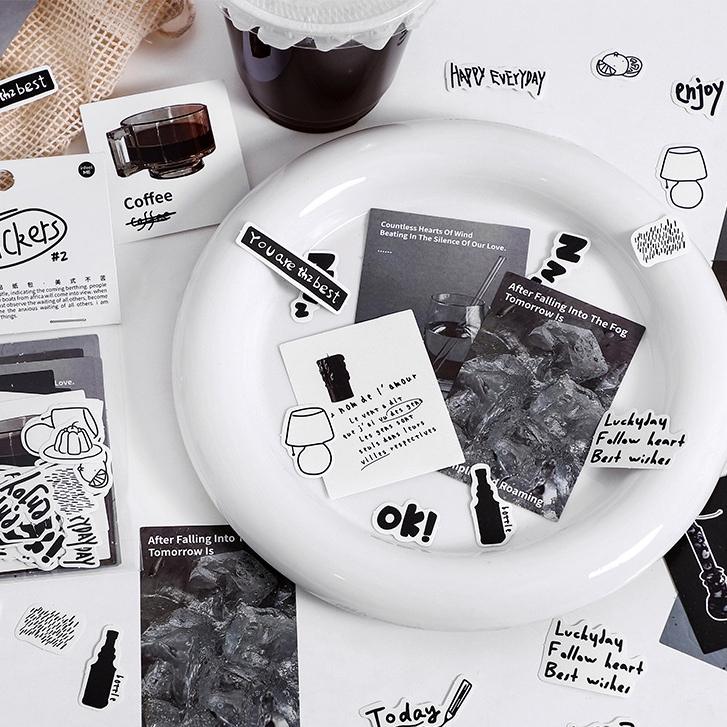 Ohaya สติกเกอร์ซีล ลายตัวอักษร กาแฟ เนย กันน้ํา สําหรับติดตกแต่งสมุดไดอารี่ โทรศัพท์มือถือ diy ...