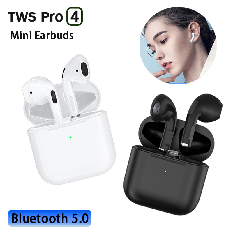 Pro4 หูฟังบลูทูธไร้สาย TWS สเตอริโอ 9D พร้อมไมโครโฟนในตัว | Shopee Thailand