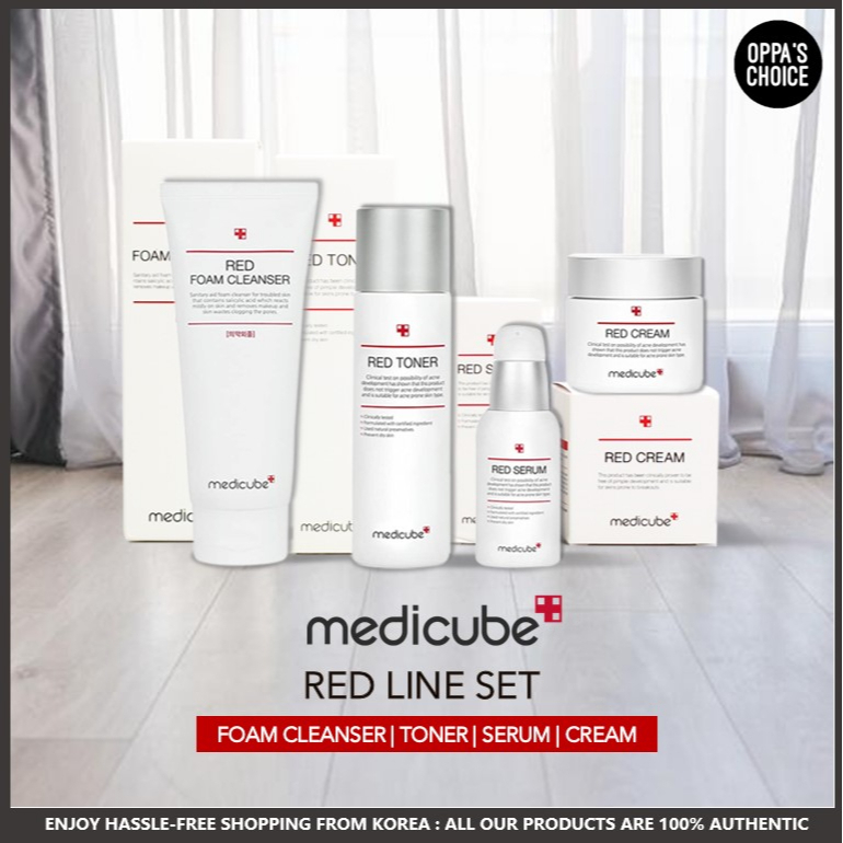 🇰🇷 Medicube Red Line SET (Cream, Serum, Toner, Cleanser) | Shopee Thailand