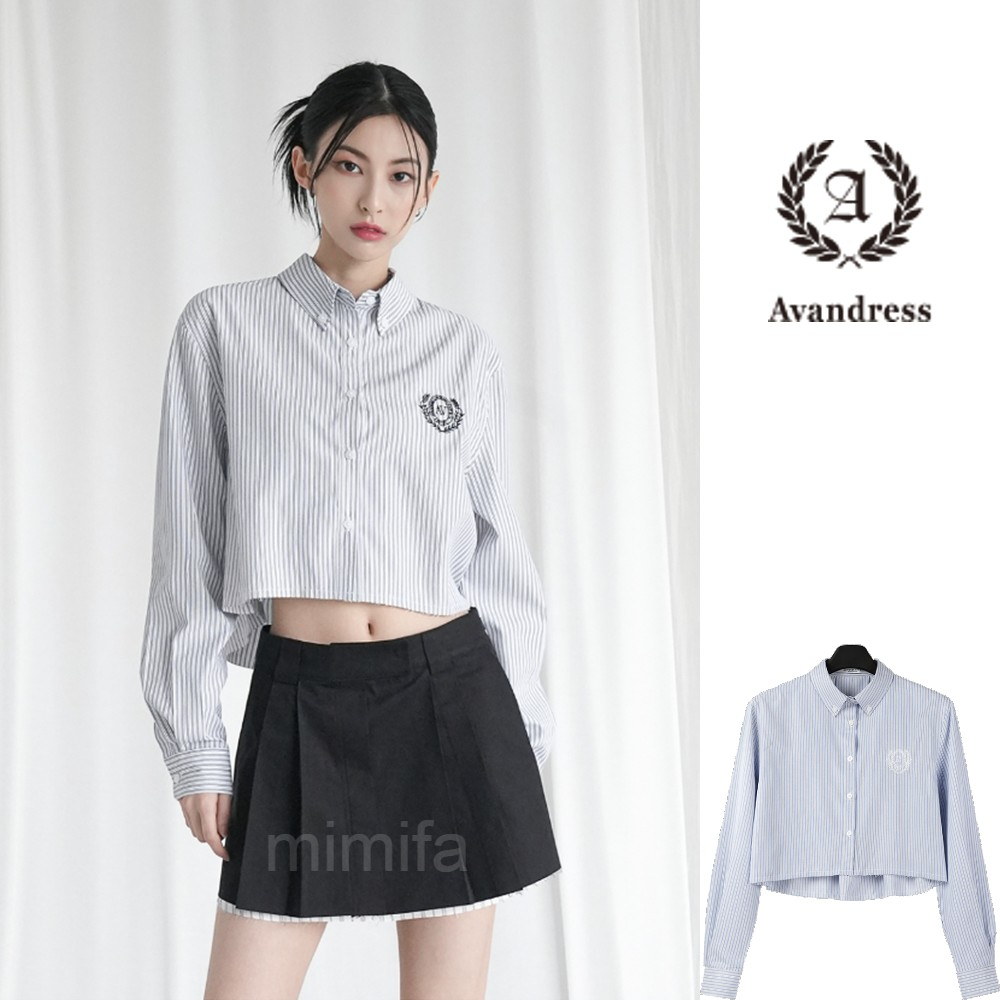 [AVANDRESS] เสื้อเชิ้ต ลายทาง เหมียว | Shopee Thailand
