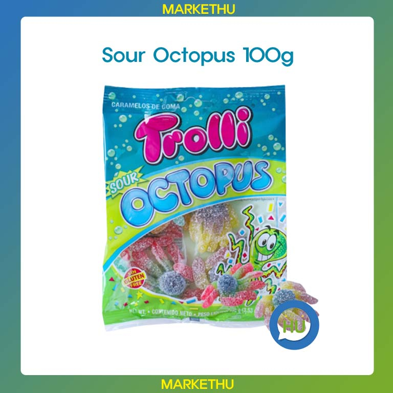 Trolli Jelly 9 ซีรีส์ยอดนิยม 100 กรัม (ยกเว้นพิซซ่าเจลลี่ 48 กรัม) หนอน ...