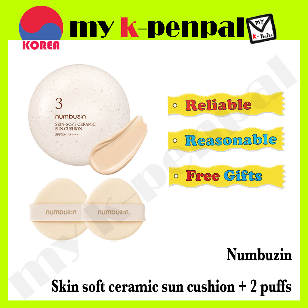 [numbuzin] *NEW* No.3 คุชชั่นเซรามิค กันแดด 20 กรัม + พัฟ 2ea SPF50+ PA++++ / ส่งจากเกาหลี ...