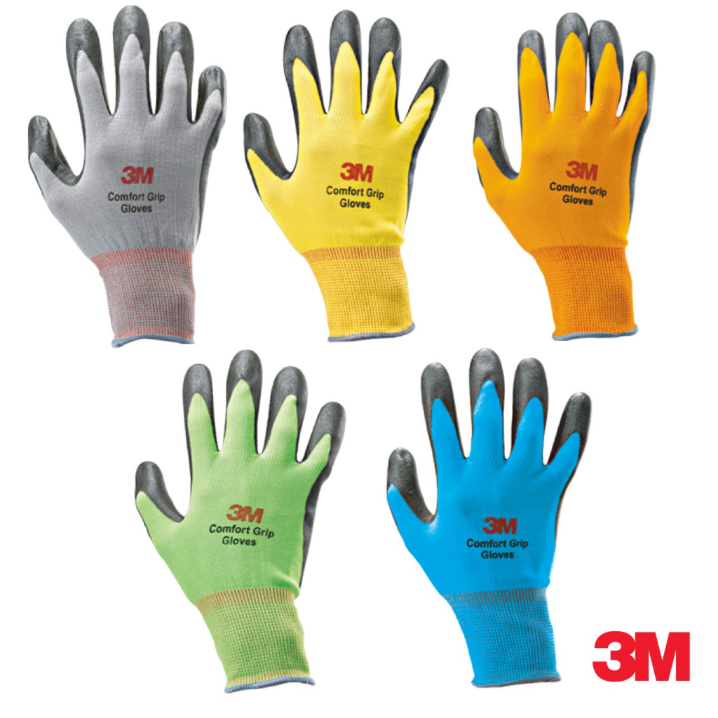 [3M] Comfort Grip Gloves / 5 Colors / Nitrile Foam Coated Safety Gloves ...
