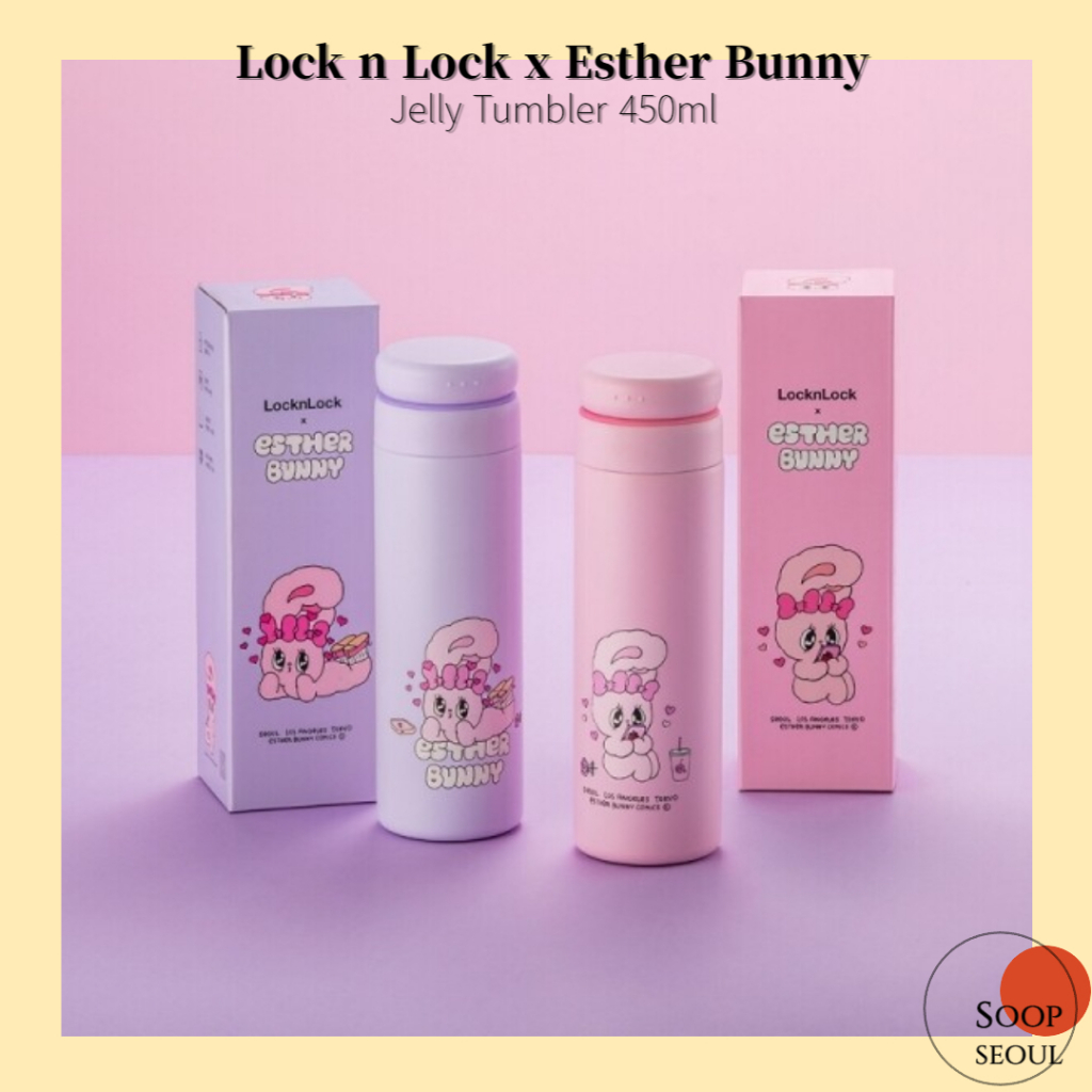 LOCK & LOCK Locknlock Esther Bunny Jelly Tumbler ขวดน้ําสเตนเลส 450 มล. ...