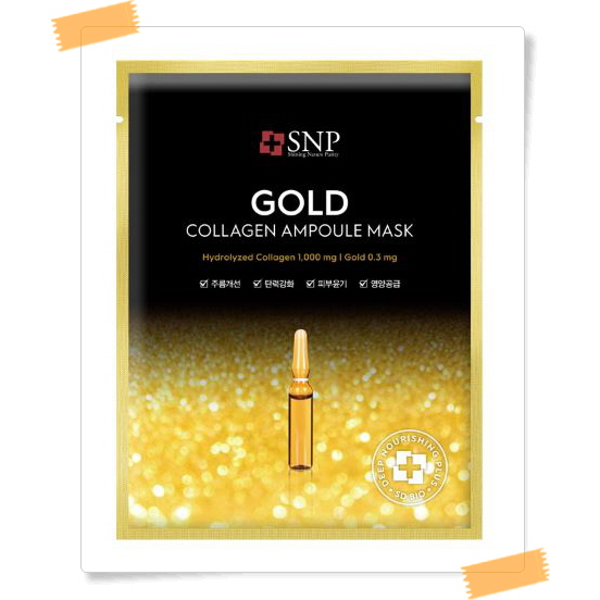 Snp Gold Collagen Ampoule Mask (ลดริ้วรอยบนใบหน้า) | Shopee Thailand