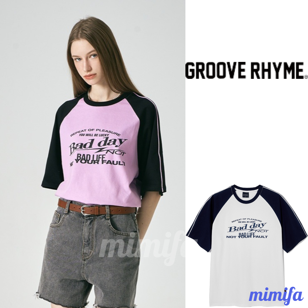 เสื้อยืดแขนสั้น พิมพ์ลาย GROOVE RHYME BAD DAY NOT BAD LIFE RAGLAN ...