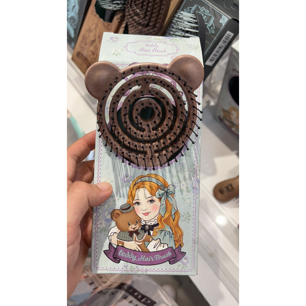 Yao Brush LITTLES Wood TEDDY สําหรับเด็ก_ แปรงระบายอากาศ ดูแลหนังศีรษะ ...