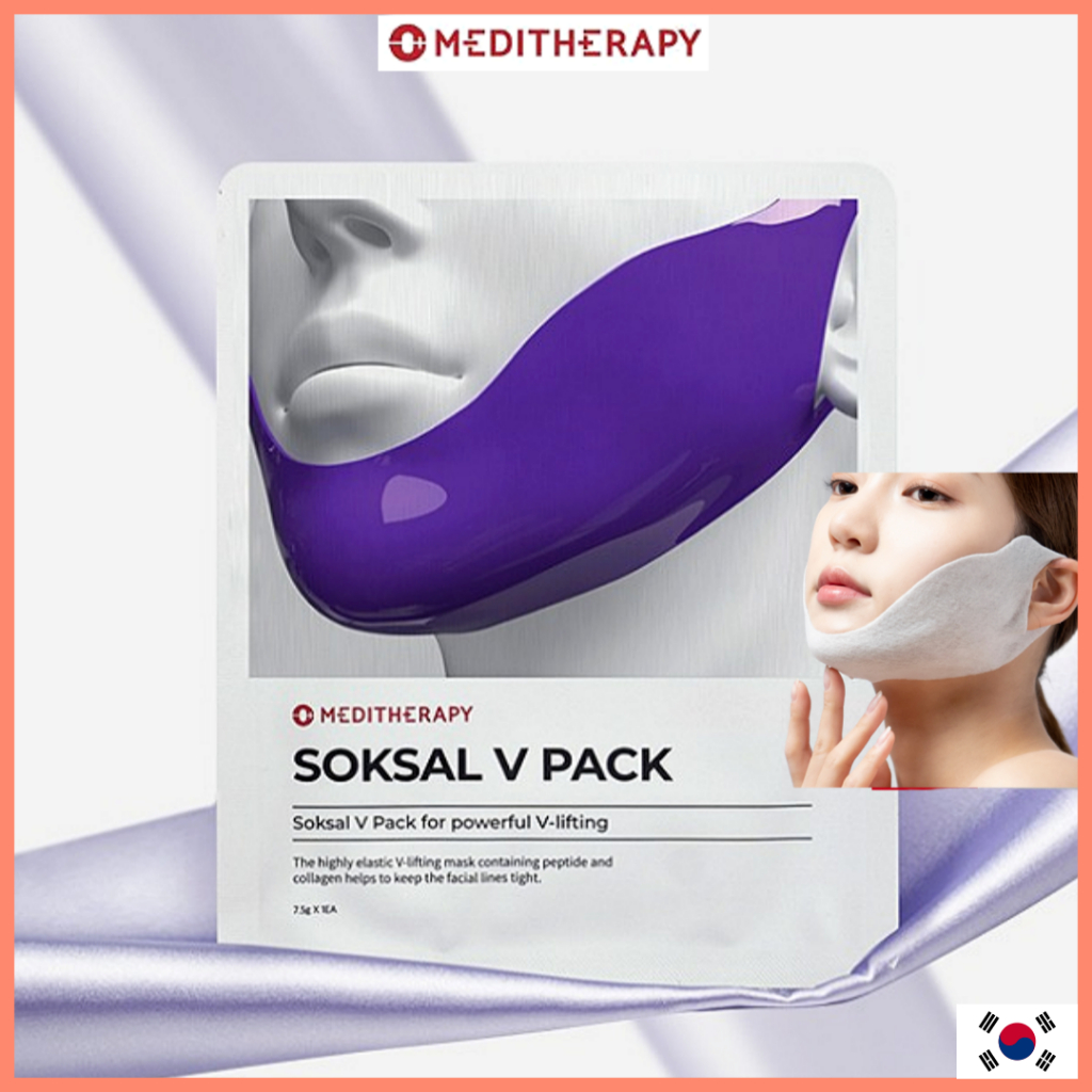 จากเกาหลี MEDITHERAPY SOKSAL V Pack lifting mask face Korea v line face ...