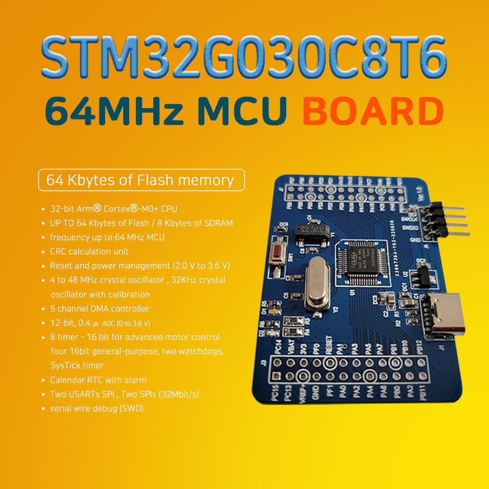 Stm32g030c8t6 บอร์ดสาธิต ARM 32bit Cotex-M0+ ระบบประเมินผล Arduino ALiMAN stm32 64Mhz micom ...